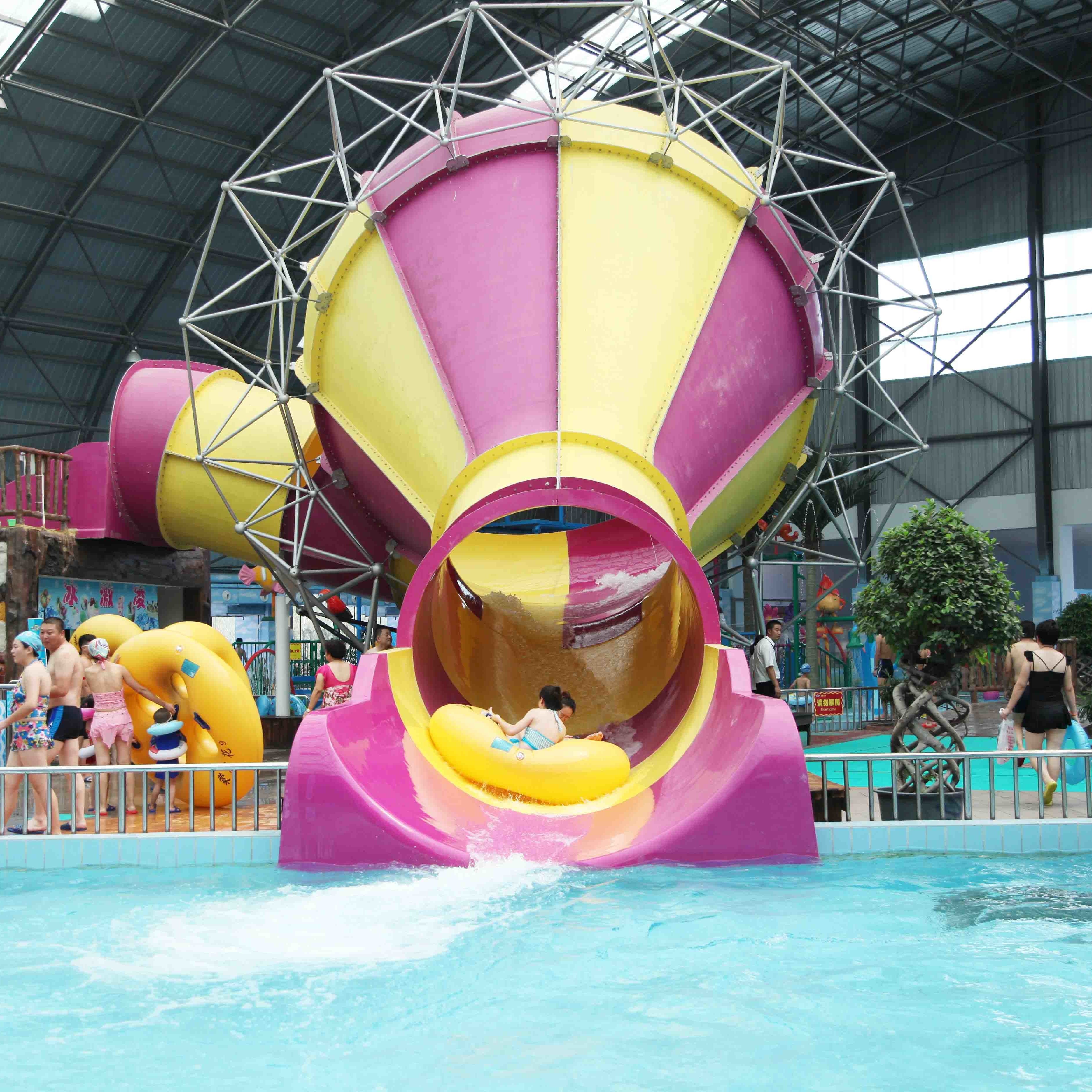 Super Tornado Fiberglass Water Slides 14.6m Platform Tinggi untuk Taman ...